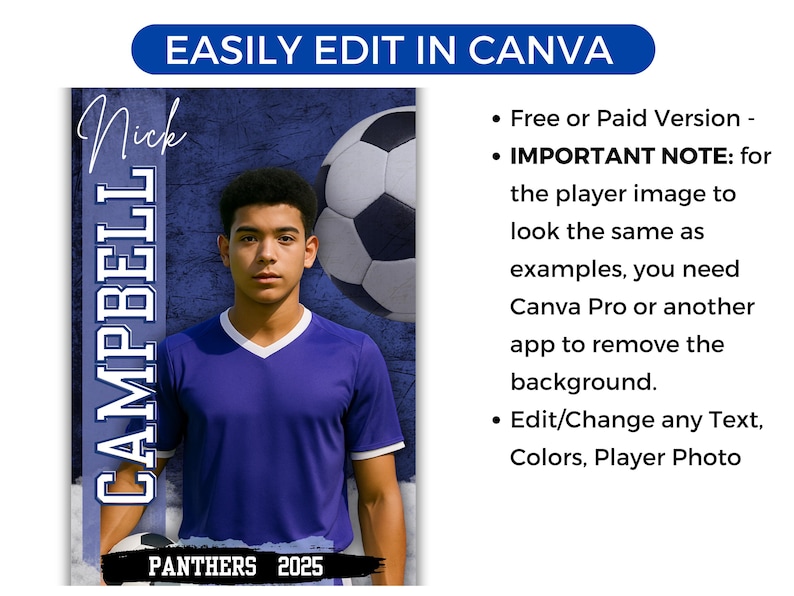 Editable Senior Soccer Banner Template, Custom Soccer Poster, Soccer ...