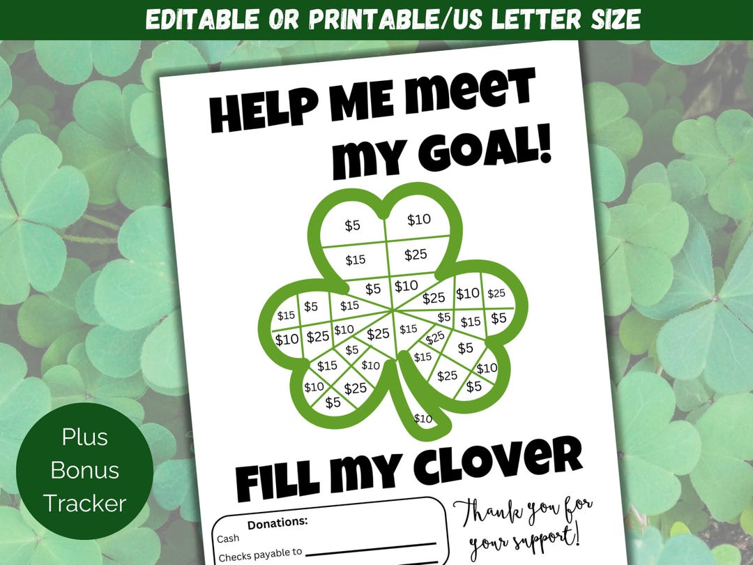 Editable Fill My Clover Fundraiser Template, 4H Fundraiser Flyer, St ...