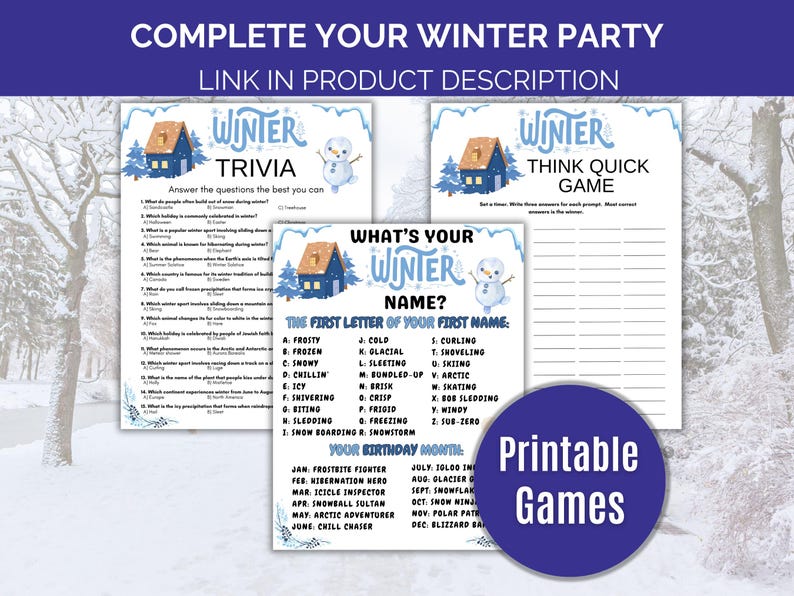 Winter Pass the Prize, Printable Winter Pass the Parcel Game, Winter ...