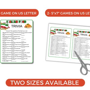 Italian Food Game Bundle, Pasta Dinner Party Games, Pasta Party Trivia ...
