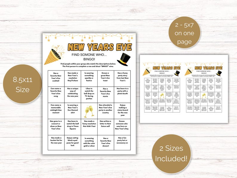 New Years Eve Find Someone Who Game, New Years Eve Party Mix and Mingle ...