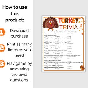 Turkey Trivia Game, Turkey Quiz, Thanksgiving Party Games ...