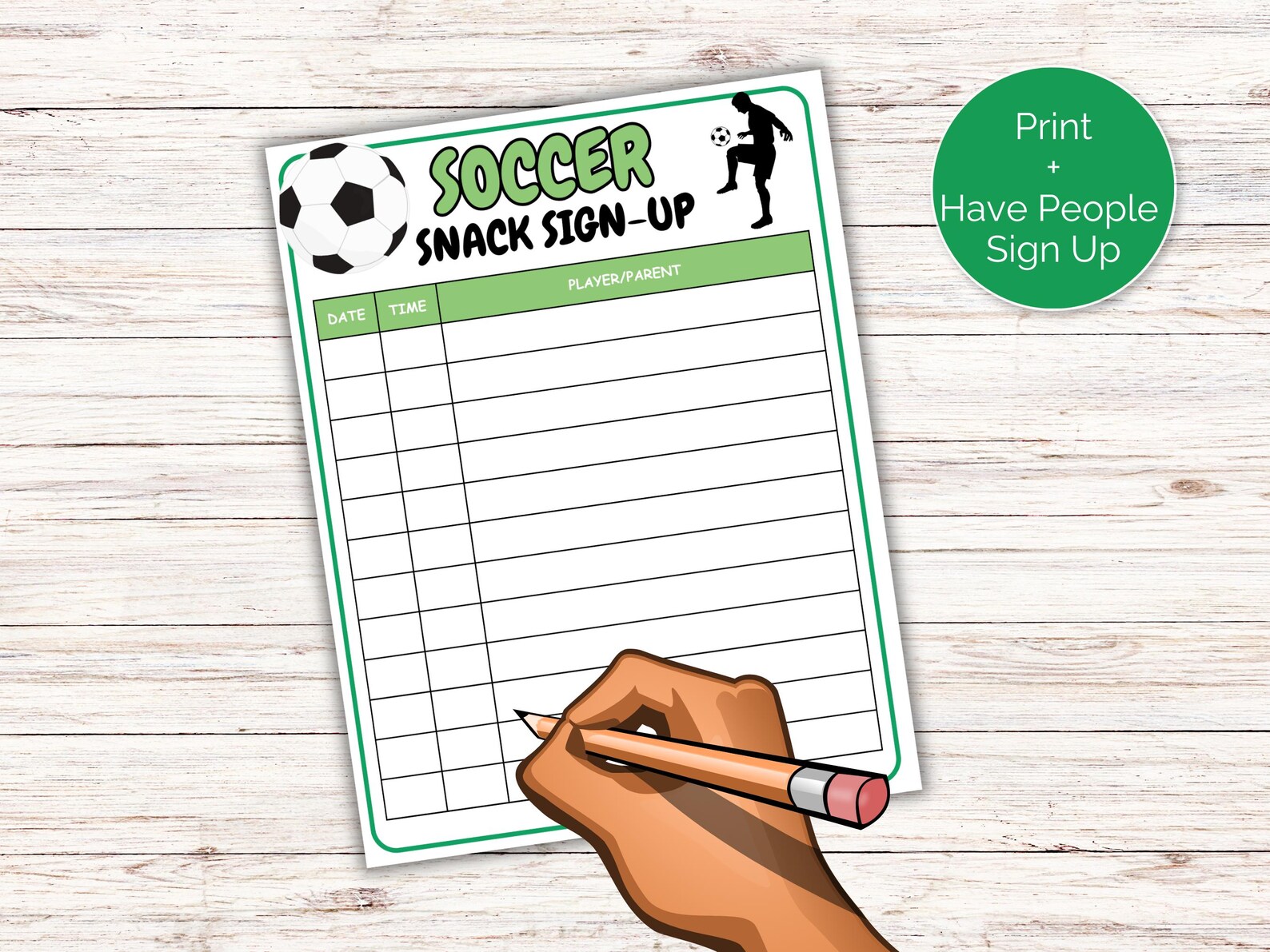 Soccer Snack Sign up Sheet, Printable Soccer Snack Schedule, Soccer ...