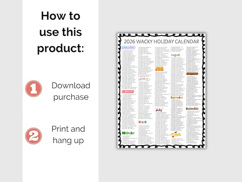 2026 List of Wacky Holidays, List of 2026 Fun Holidays in Order ...