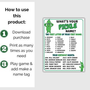 Pickle Games Bundle, Pickle Themed Party Activity, Party Party Games ...