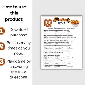 Pretzel Trivia Game, Pretzel Quiz, Printable German Party Game for Kids ...