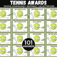 Editable Tennis Award Certificate Team Party Printable (canva Template ...
