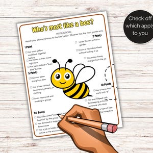 Who's the Most Like a Bee, Printable Printable Bee Themed Game, What ...