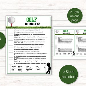 Golf Riddles, Printable Golf Activity, Golf Month Game, Golf Team Party ...