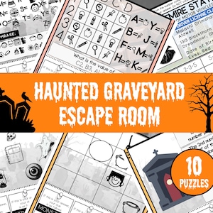 Haunted Graveyard Escape Room, Halloween Printable Escape Room Kit, DIY ...
