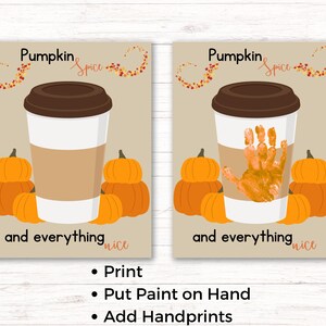 Pumpkin Spice Fall Handprint Art, Fall Handprint Craft for Toddlers ...