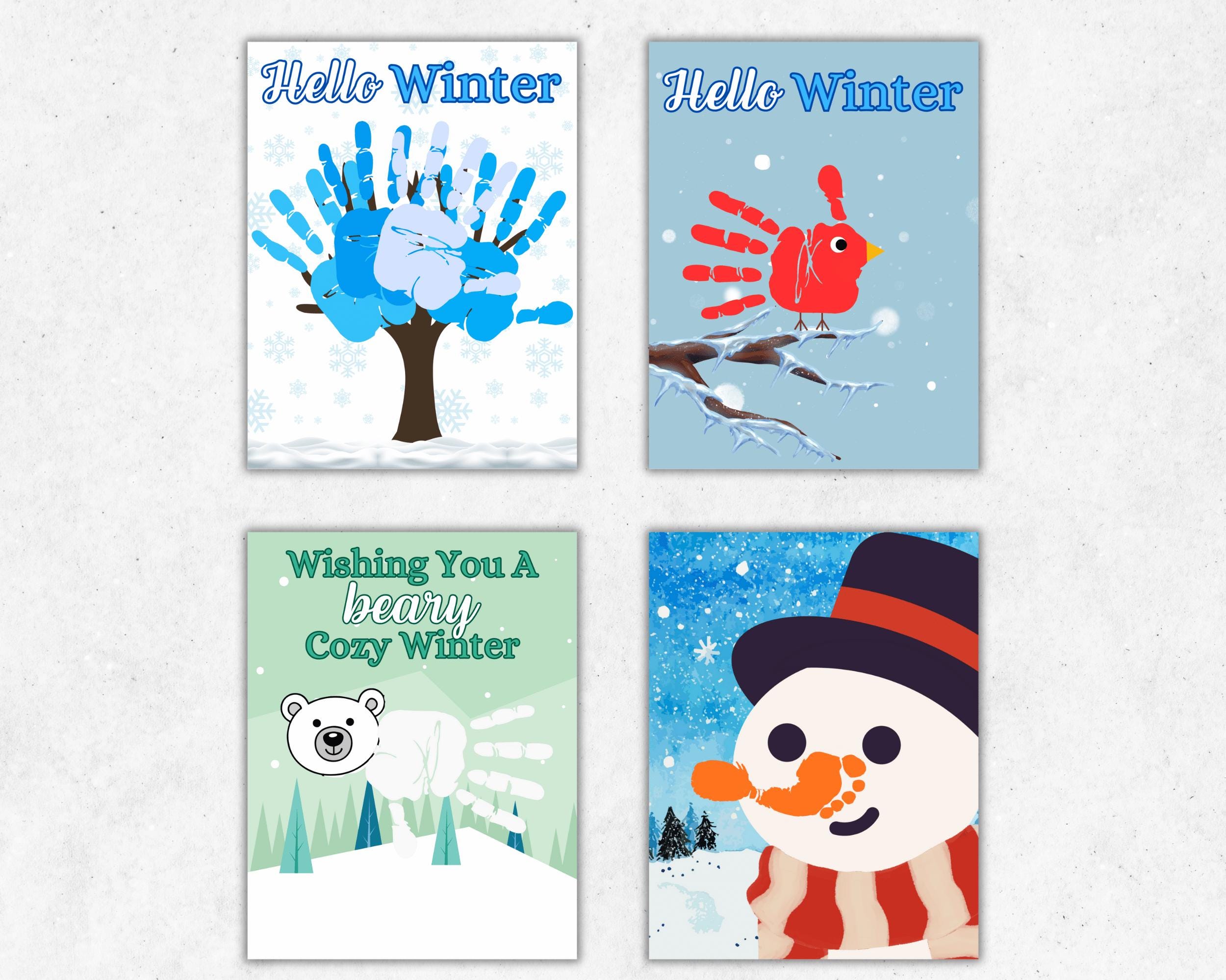 Winter Handprint Art Bundle, Winter Handprint Craft for Toddlers ...