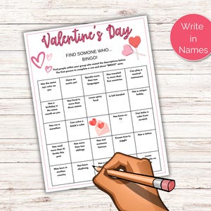 Valentines Find Someone Who Game, Valentines School Party Mix and ...