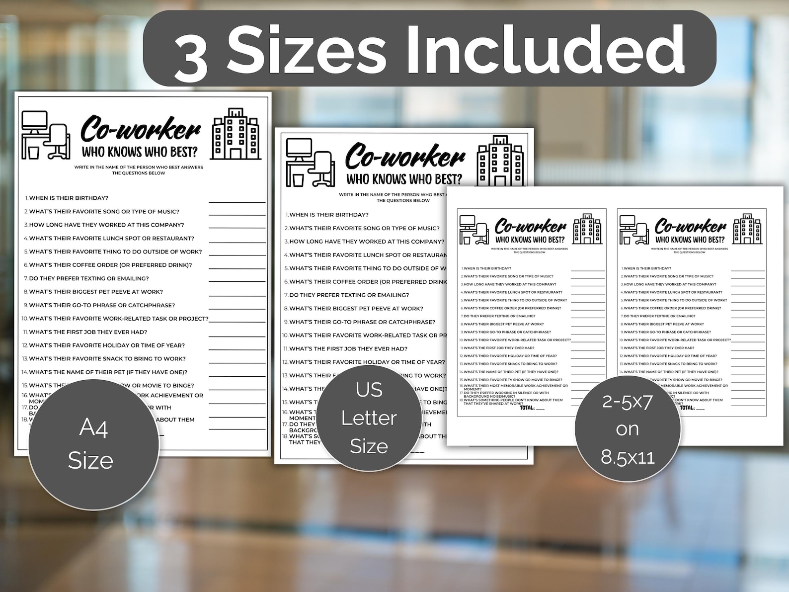 Who Knows the Coworker Best Game, Printable Office Party Games, How ...