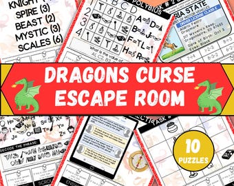 Dragon Birthday Escape Room for Kids, Printable Escape Room Kit ...