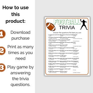 Football Trivia Game, Football Quiz, Printable American Football Game ...