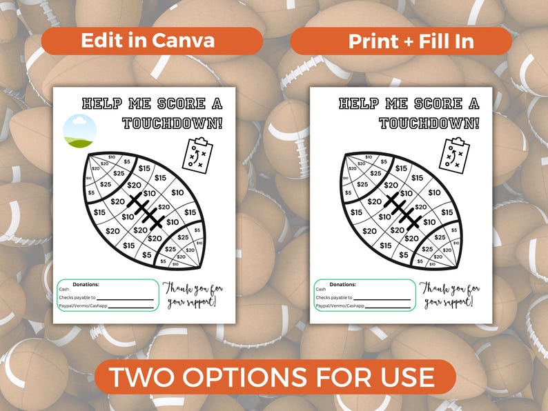 Editable Fill My Football Fundraiser Template, Football Fundraiser ...