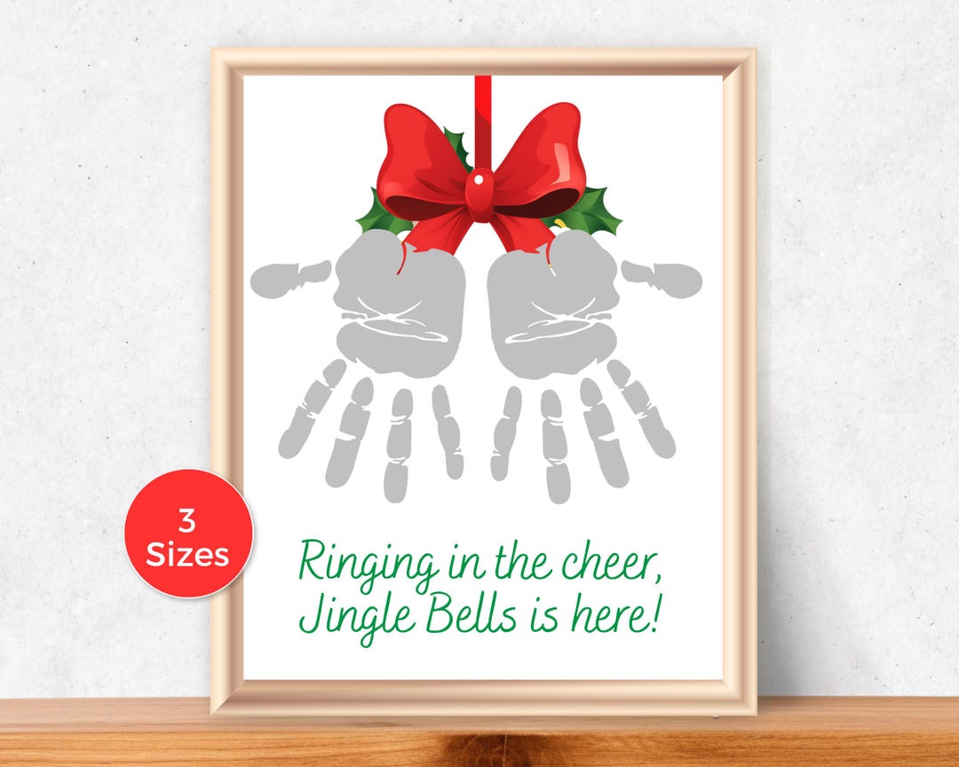 Christmas Jingle Bells Handprint Art, Christmas Handprint Craft for ...