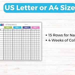 Editable Daycare Weekly Attendance Sheet, Printable Daycare Attendance ...