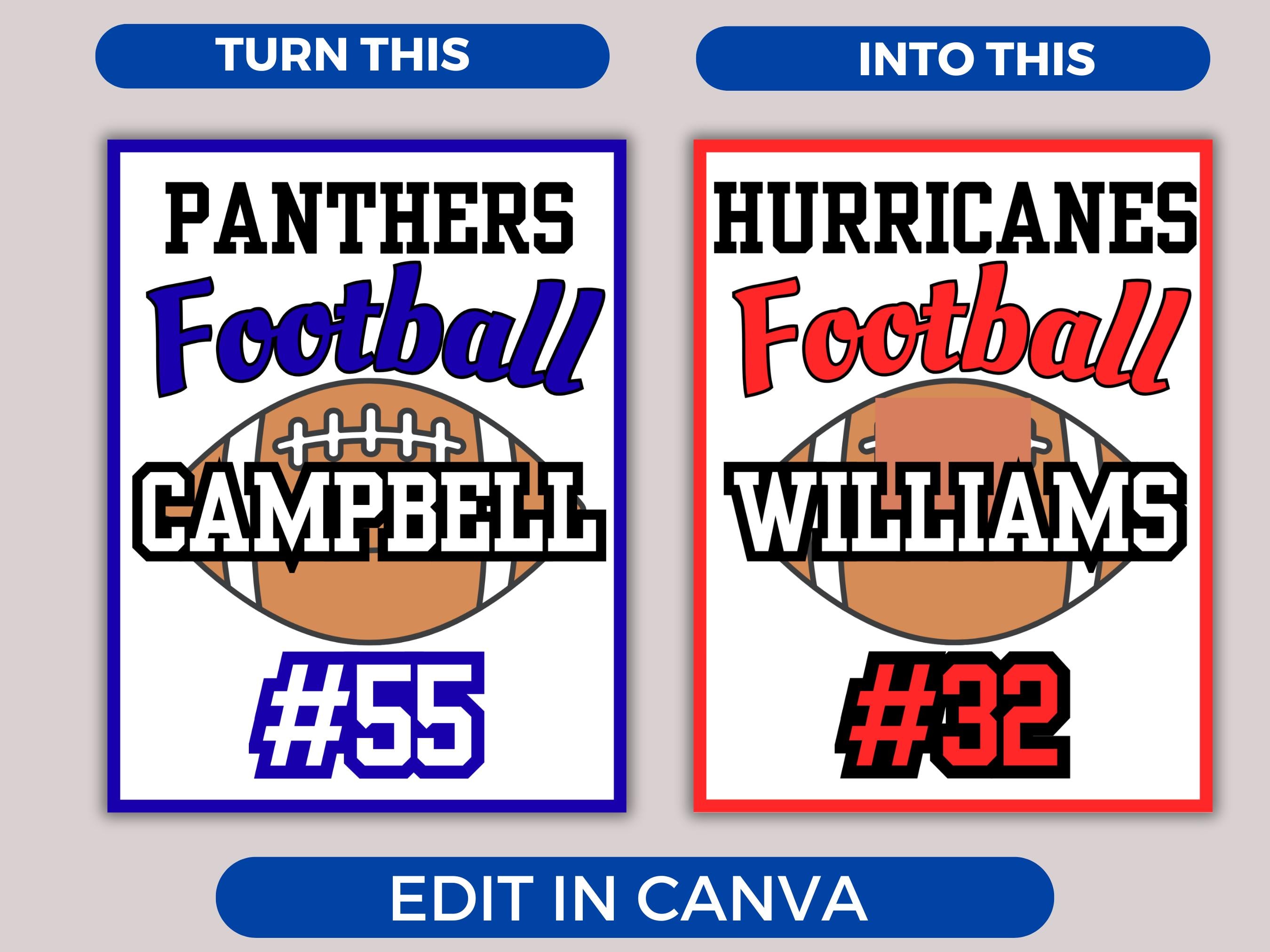 Editable Football Locker Sign Template, Custom Football Hotel Door Room ...