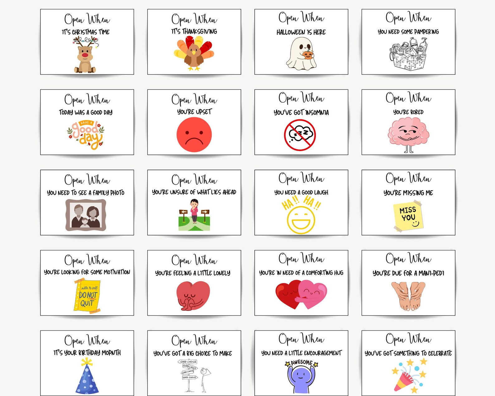 Open When Envelope Labels for College, College Gifts, Open When ...