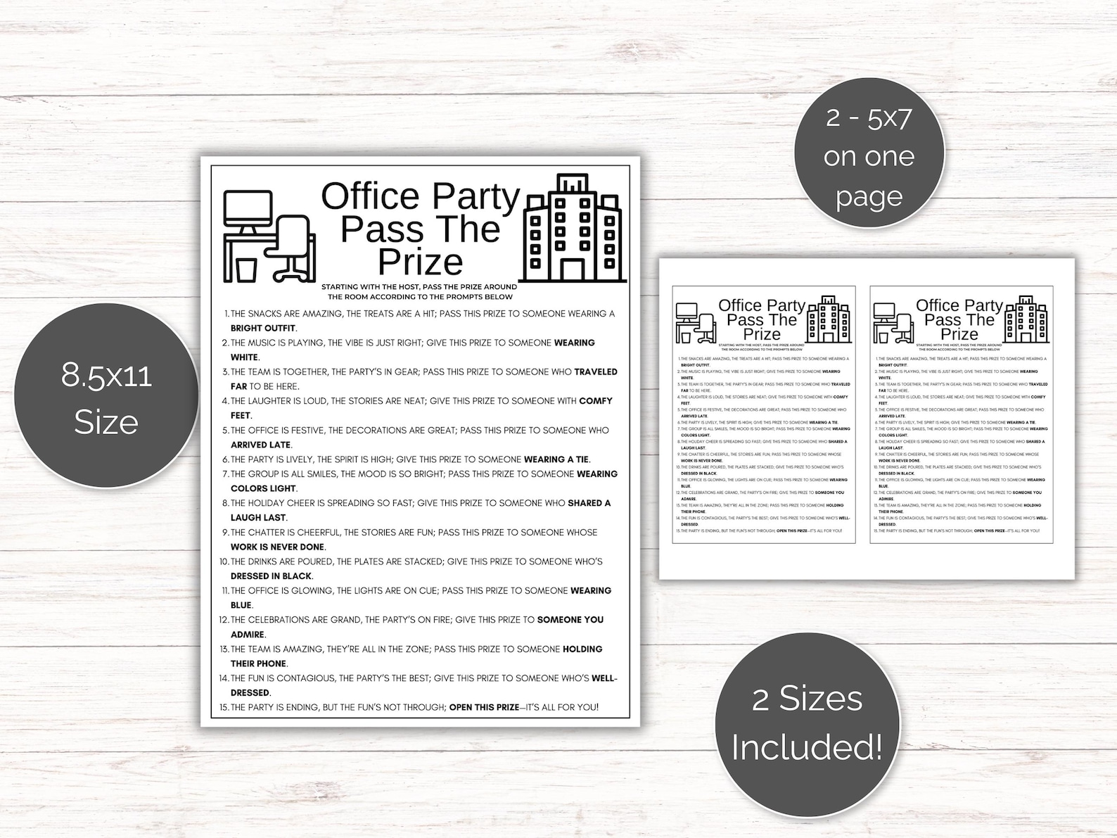 Office Pass the Prize, Printable Coworker Pass the Parcel Game, Office ...