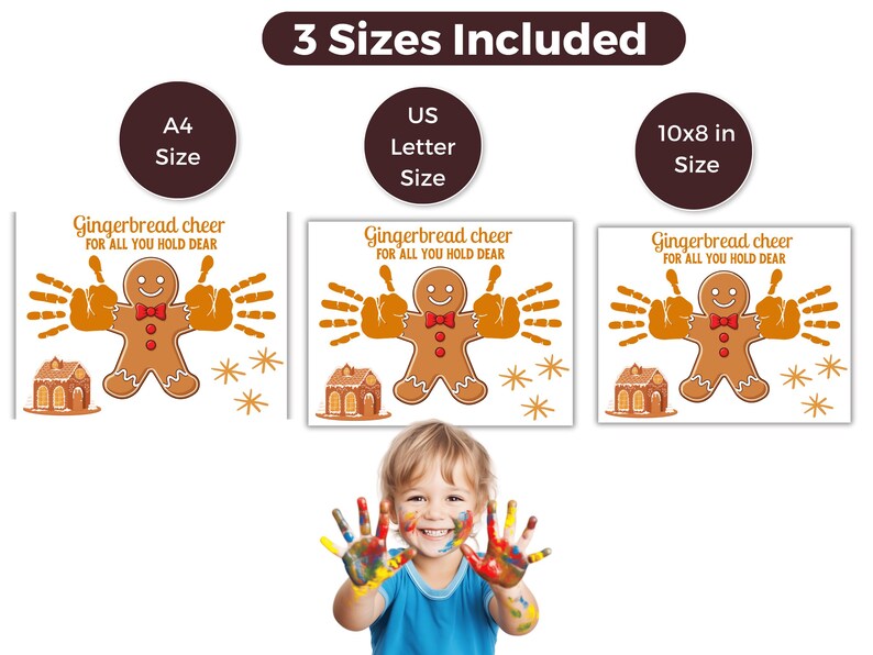 Gingerbread Man Handprint Art, Christmas Handprint Craft for Toddlers ...