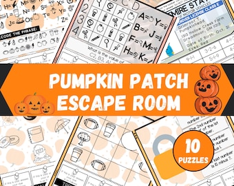 Pumpkin Patch Escape Room, Halloween Printable Escape Room Kit, DIY ...