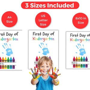 First Day of Kindergarten Handprint Art, Kindergarten Handprint Craft ...