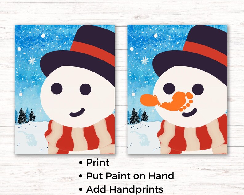 Winter Handprint Art Bundle, Winter Handprint Craft for Toddlers ...