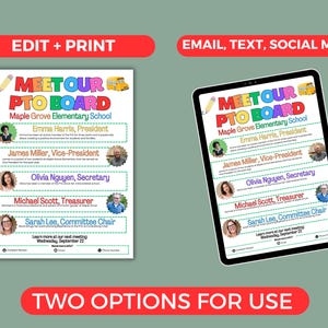 EDITABLE Meet the PTA PTO Board Flyer Template, Pta Volunteer Board ...
