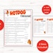 Hot Dog Trivia Game, Hot Dog Quiz, Printable Hot Dog Game for Kids and ...
