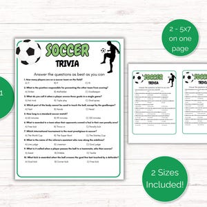 Soccer Trivia Game, Soccer Quiz, Printable Soccer Team Party Games ...