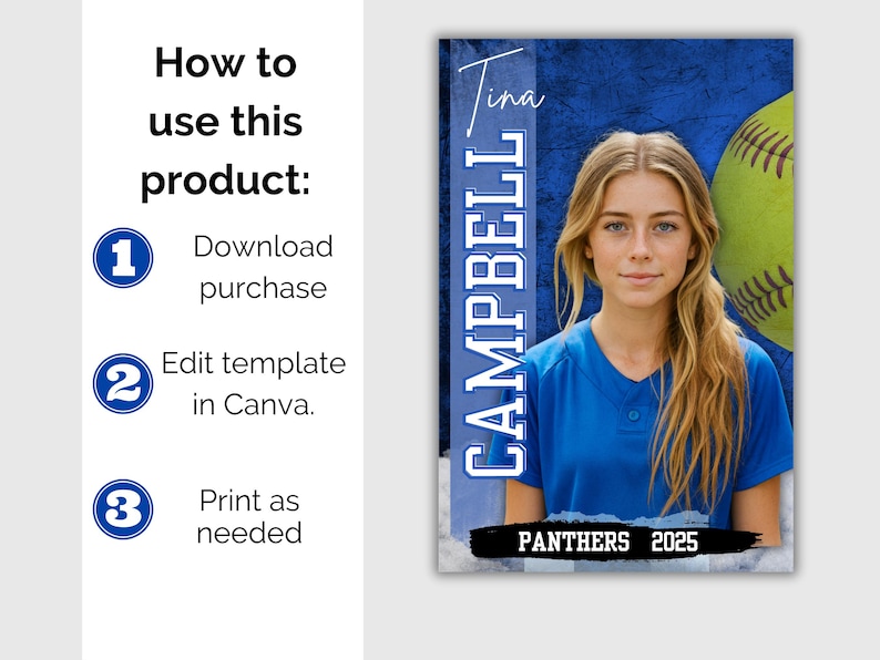 Editable Senior Softball Banner Template, Custom Softball Poster ...