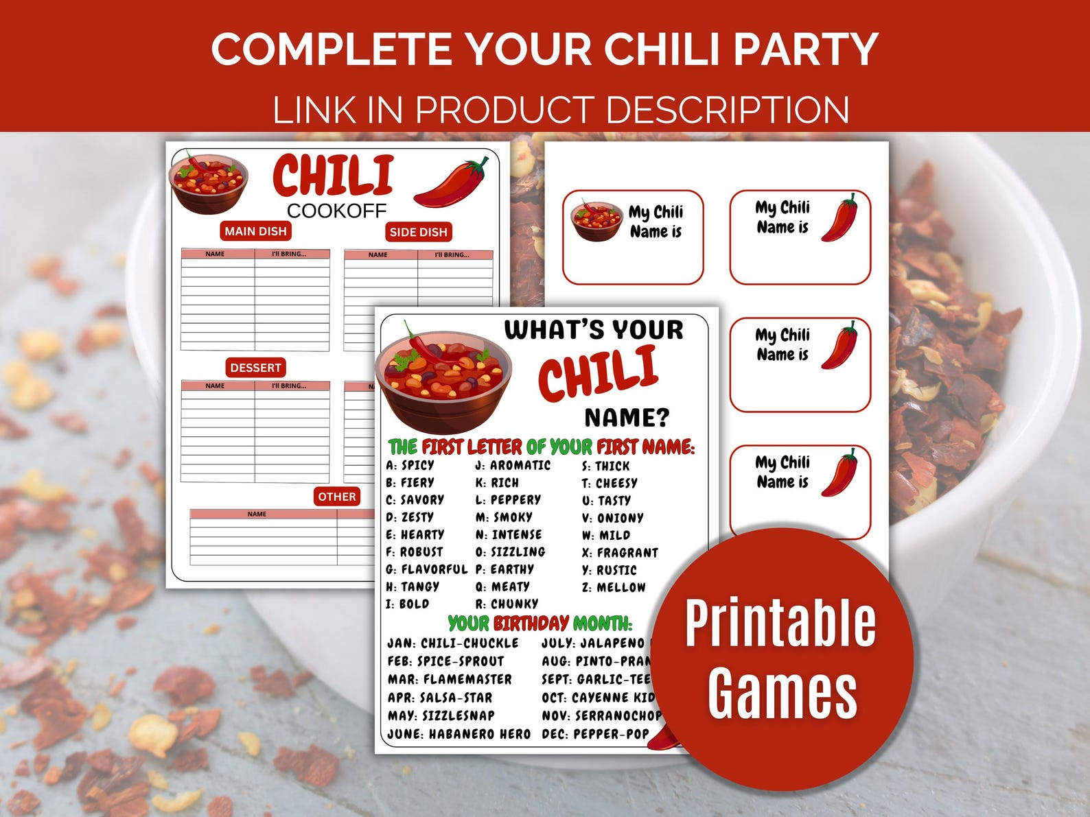 Chili Trivia Game, Chili Cookoff Quiz, Printable Chili Cook-off Game ...