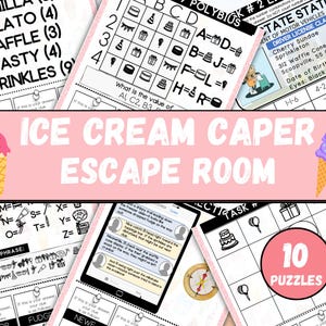 Ice Cream Escape Room for Kids, Printable Escape Room Kit, Ice Cream ...