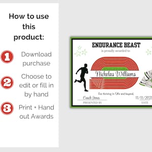 Editable Track + Field Award Certificates, 101 Printable End of Season ...