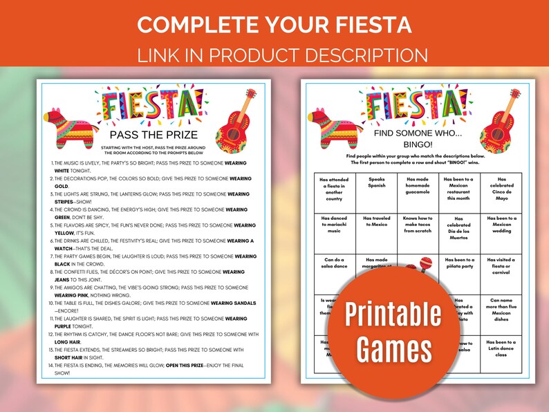 Fiesta What's on Your Phone, Printable Fiesta Party Game, Mexican ...