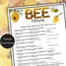 Bee Trivia Game, Bee Quiz, Printable Bee Game, Honey Bee Trivia, What ...