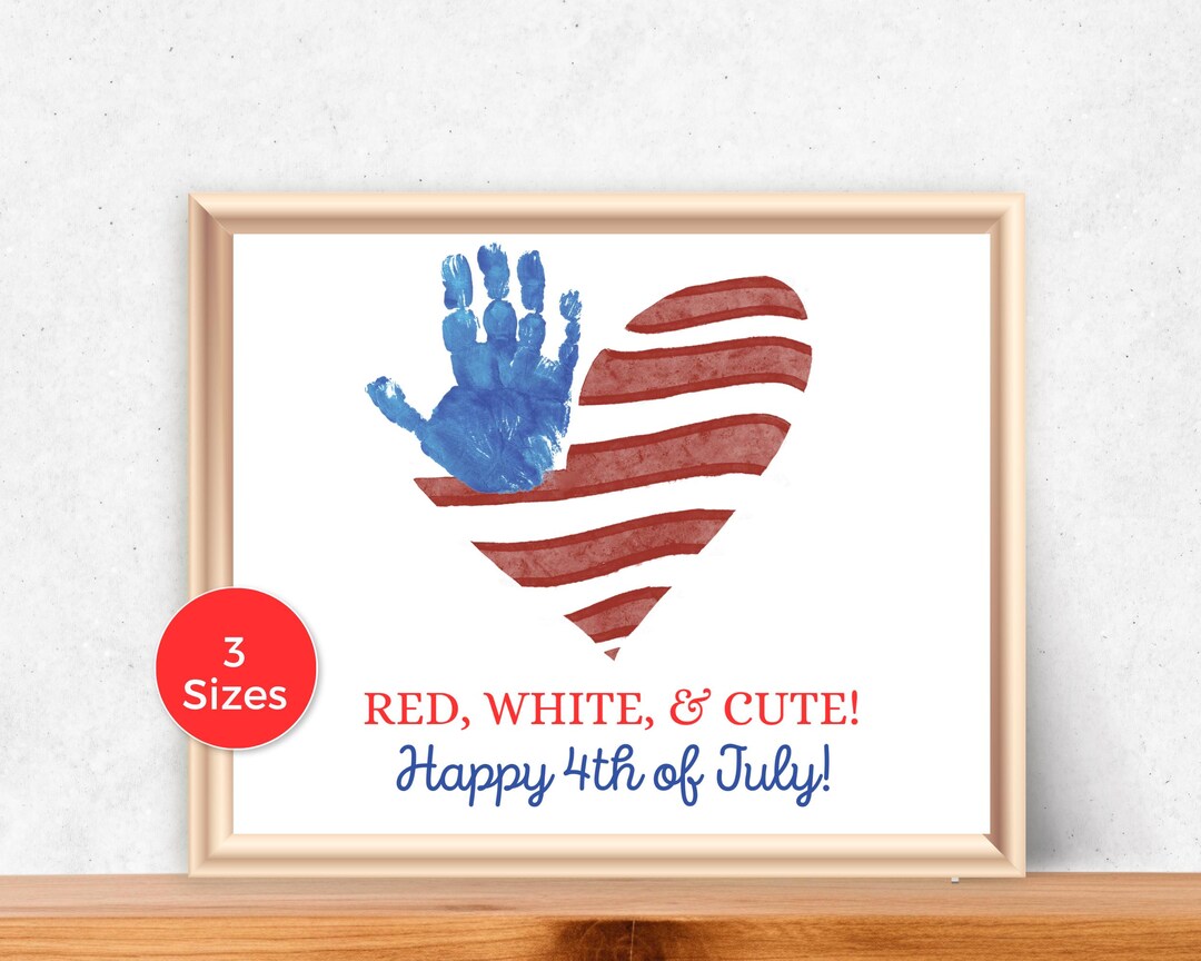 4th of July Handprint Art, American Flag Handprint Craft, July 4th ...