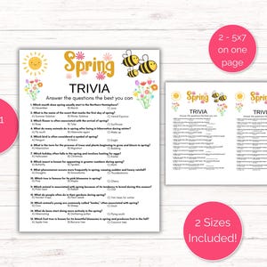 Spring Trivia Game, Printable Spring Quiz, Spring Activity for Kids or ...
