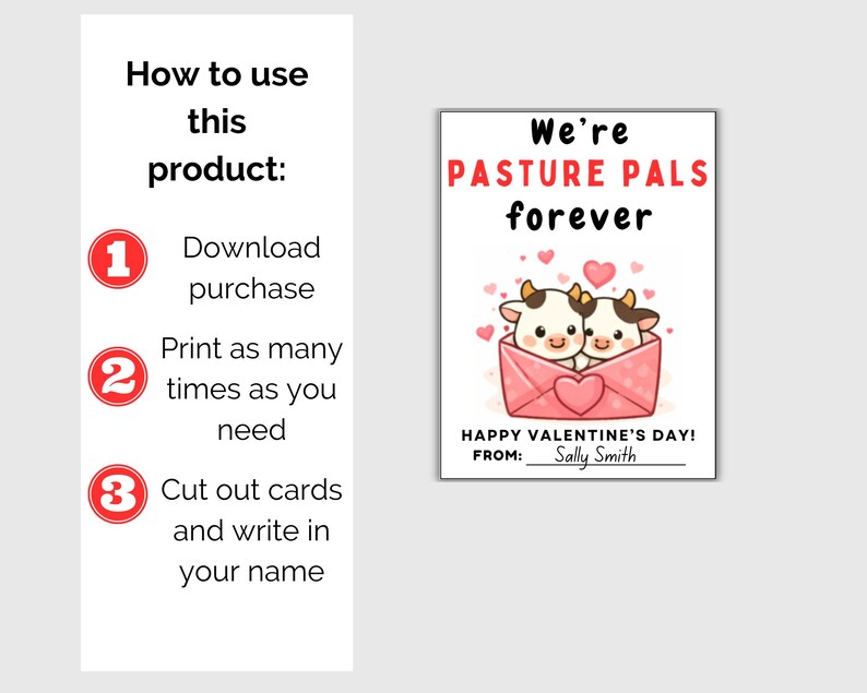 Cow Valentine Cards, 18 Printable Cow Valentines for Kids, Funny School ...