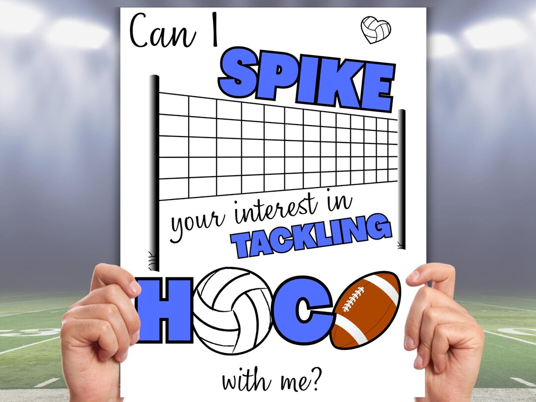 Editable Volleyball and Football Homecoming Proposal Sign, Printable ...