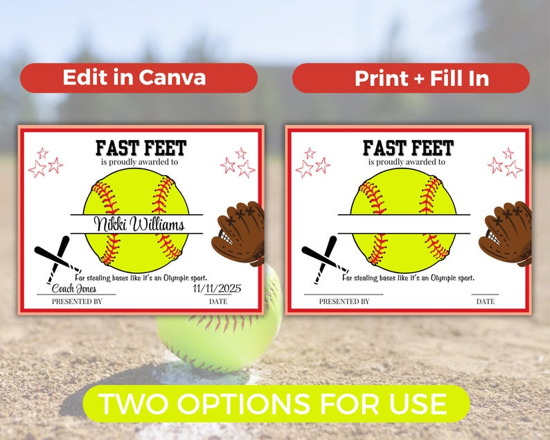 Editable Softball Award Certificates, 101 Printable End of Season ...