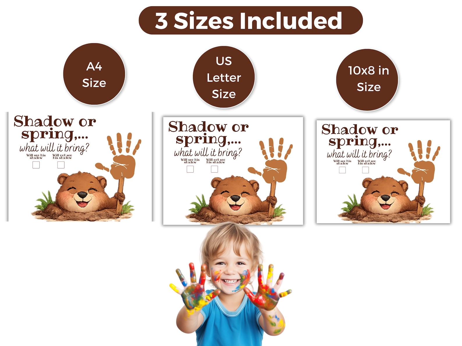 Groundhog Day Handprint Art Bundle, Happy Groundhog Day Handprint Craft ...