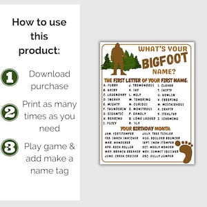 Bigfoot Games, Bigfoot Party Printable, Sasquatch Activity for Kids ...