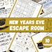 New Years Eve Escape Room Game, Printable NYE Escape Room for Kids or ...