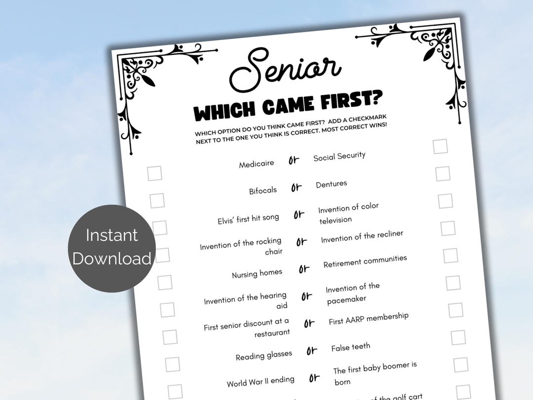 Senior Which Came First Game, Game for Senior Citizens, Senior Party ...