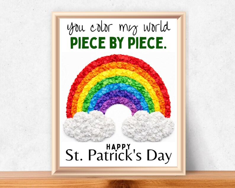 St Patricks Day Torn Paper Craft, Rainbow Cut and Glue Craft, St Pattys ...
