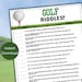 Golf Riddles, Printable Golf Activity, Golf Month Game, Golf Team Party ...